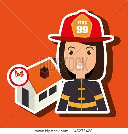 Girl Firefighter Clipart Vector
