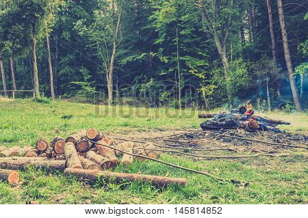 Rustic Bonfire Near Image & Photo (Free Trial) | Bigstock