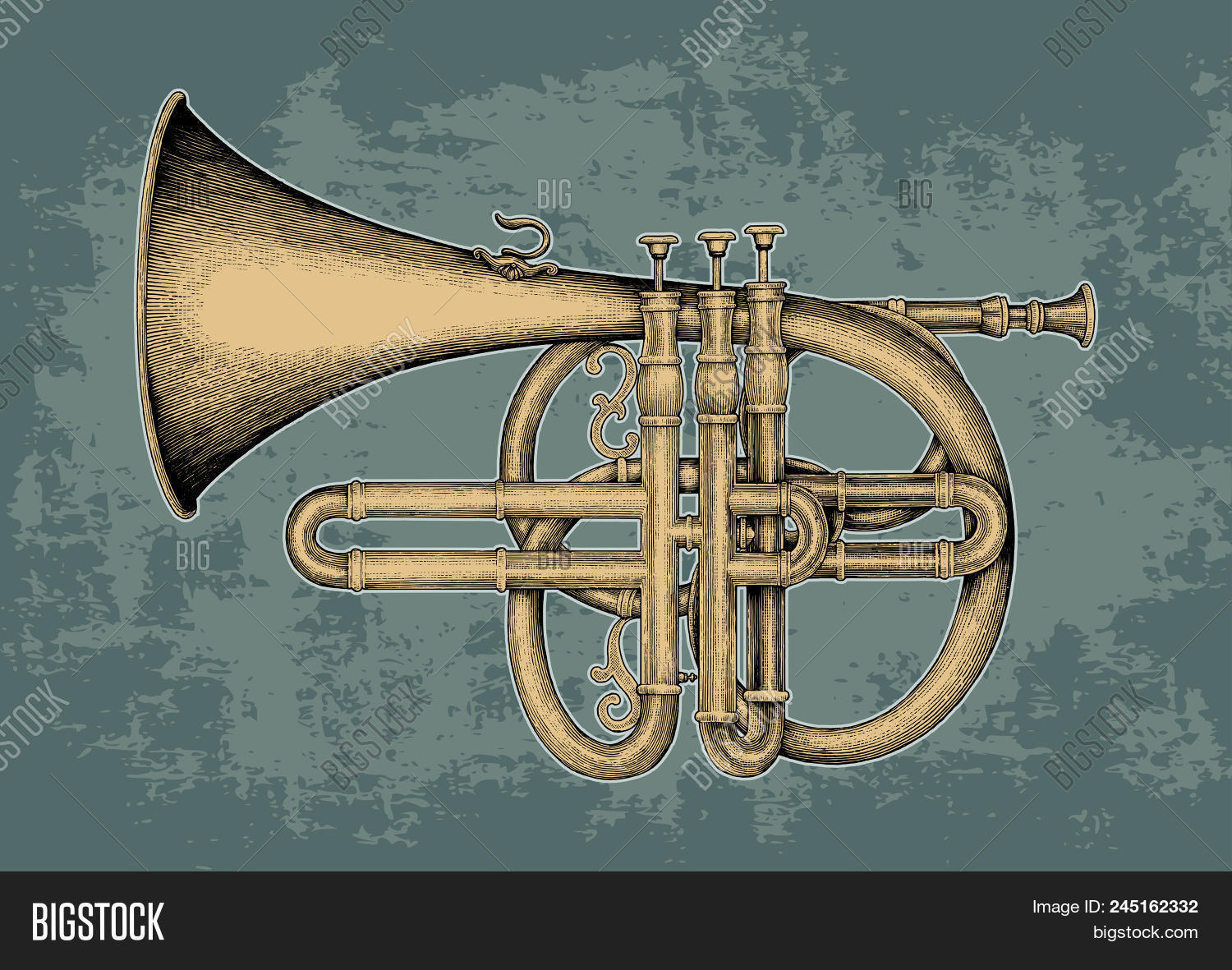 Vintage Cornet Hand Vector & Photo (Free Trial) | Bigstock