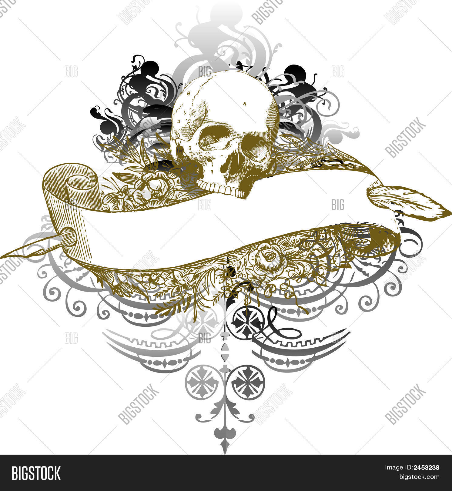 Vector Skull Banner Vector & Photo (Free Trial) | Bigstock