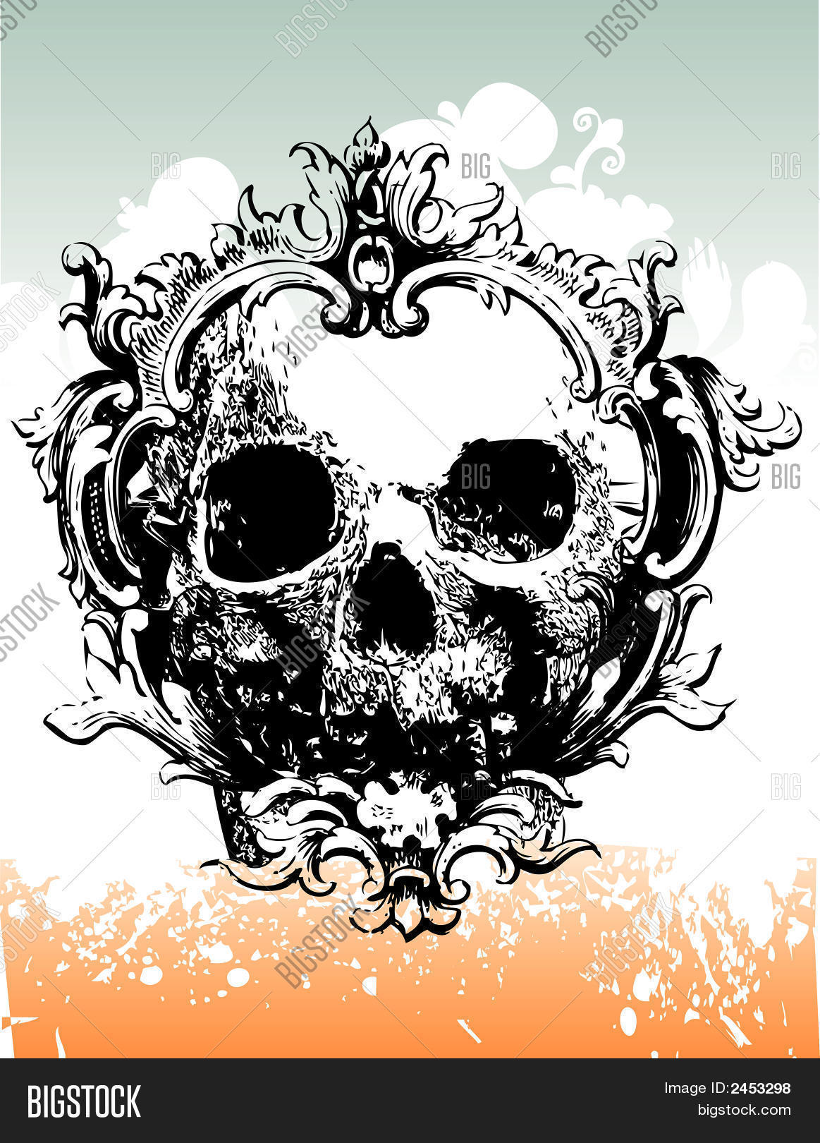 Decayed Skull Vector Vector & Photo (Free Trial) | Bigstock
