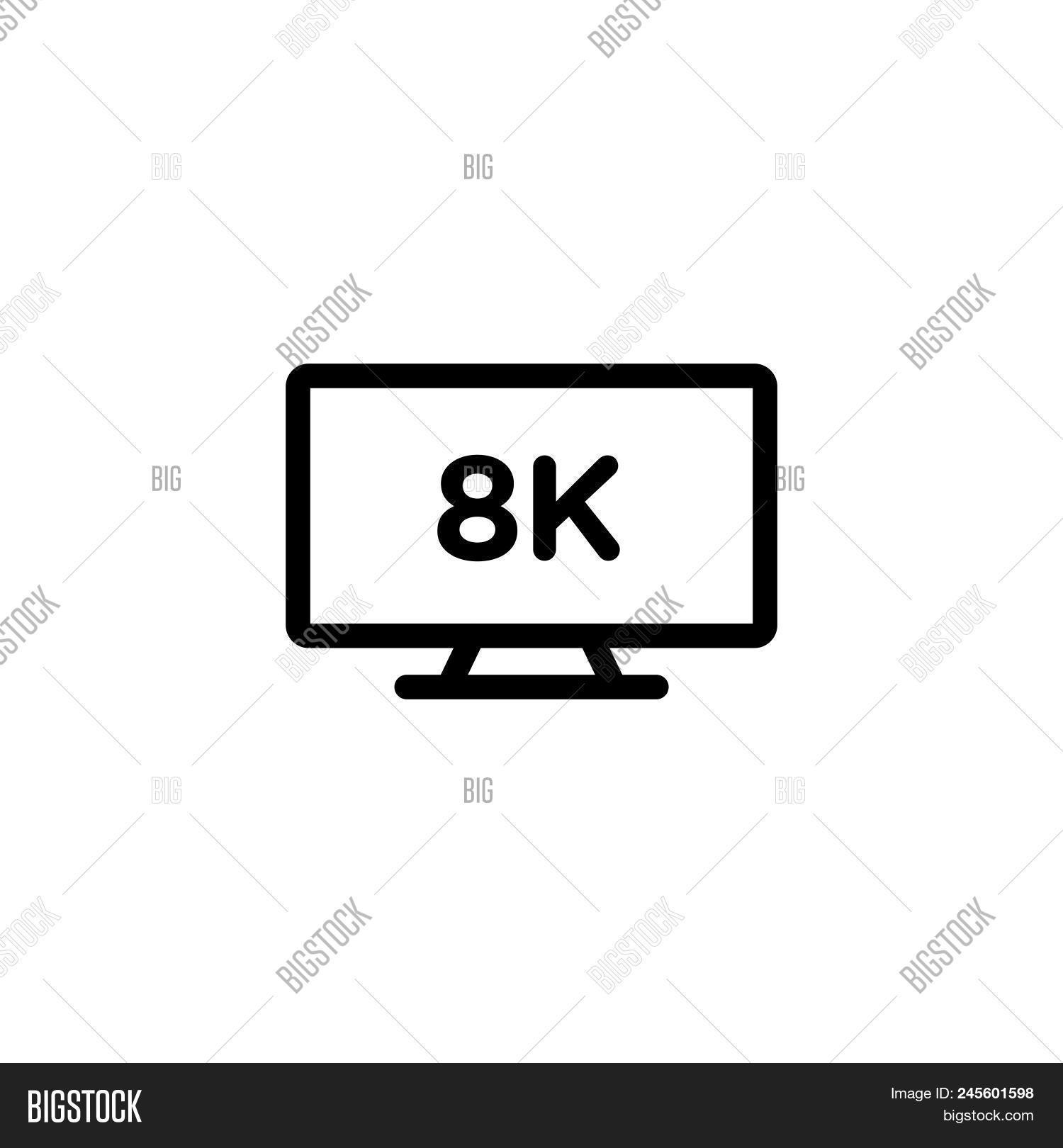 8k Tv Vector Icon On Vector & Photo (Free Trial) | Bigstock