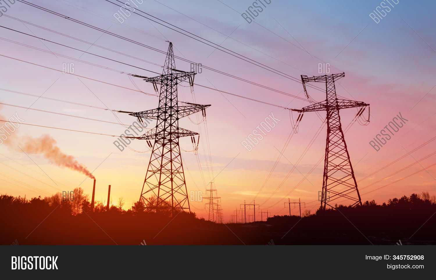 Powerline Against Image & Photo (Free Trial) | Bigstock