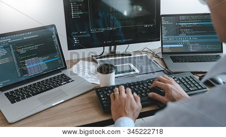 Programmer Working On Image & Photo (Free Trial) | Bigstock