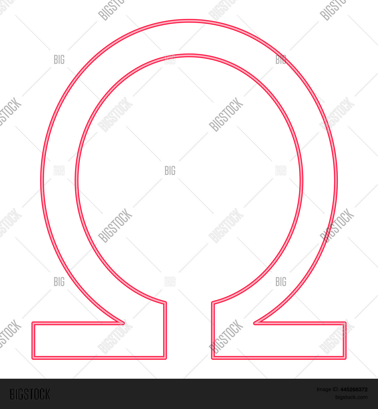 Neon Symbol Omega Red Vector & Photo (Free Trial) | Bigstock