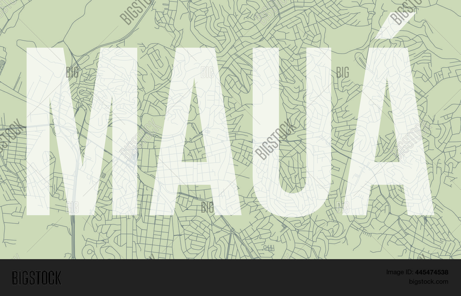 Maua Map City Poster Vector & Photo (Free Trial) | Bigstock