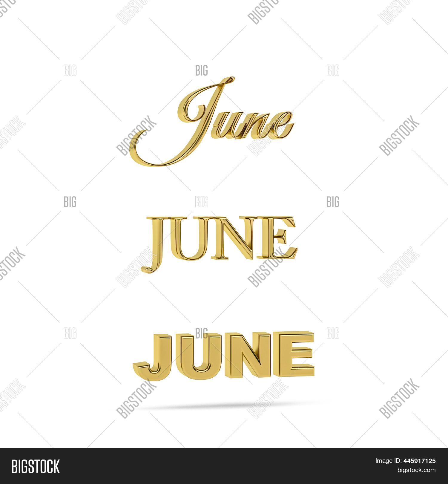 Golden 3d June Title Image & Photo (Free Trial) | Bigstock