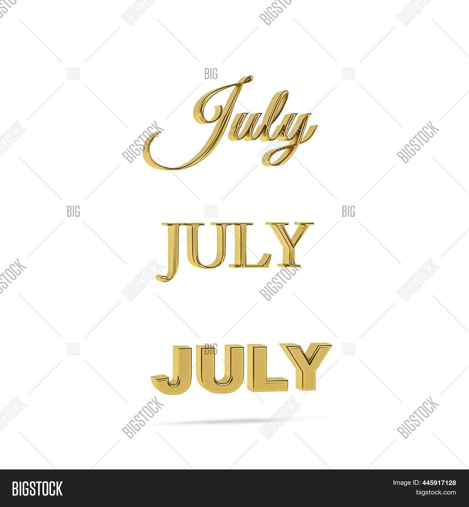 Golden 3d July Title Image & Photo (Free Trial) | Bigstock