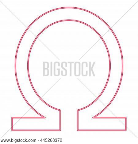 Neon Symbol Omega Red Vector & Photo (Free Trial) | Bigstock