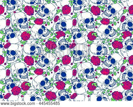 Skull Flower Pattern Vector & Photo (Free Trial) | Bigstock