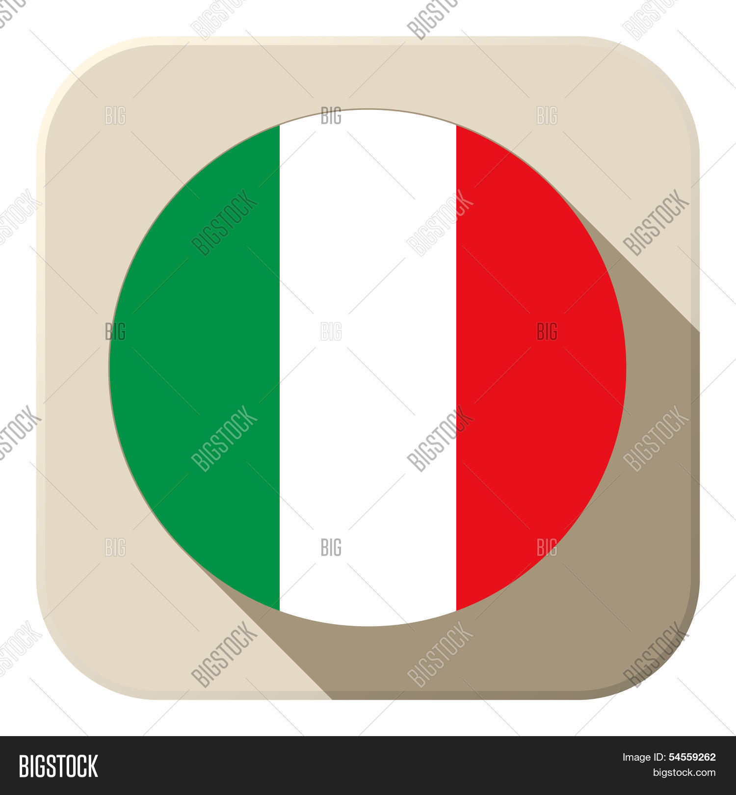 Italy Flag Button Vector & Photo (Free Trial) | Bigstock