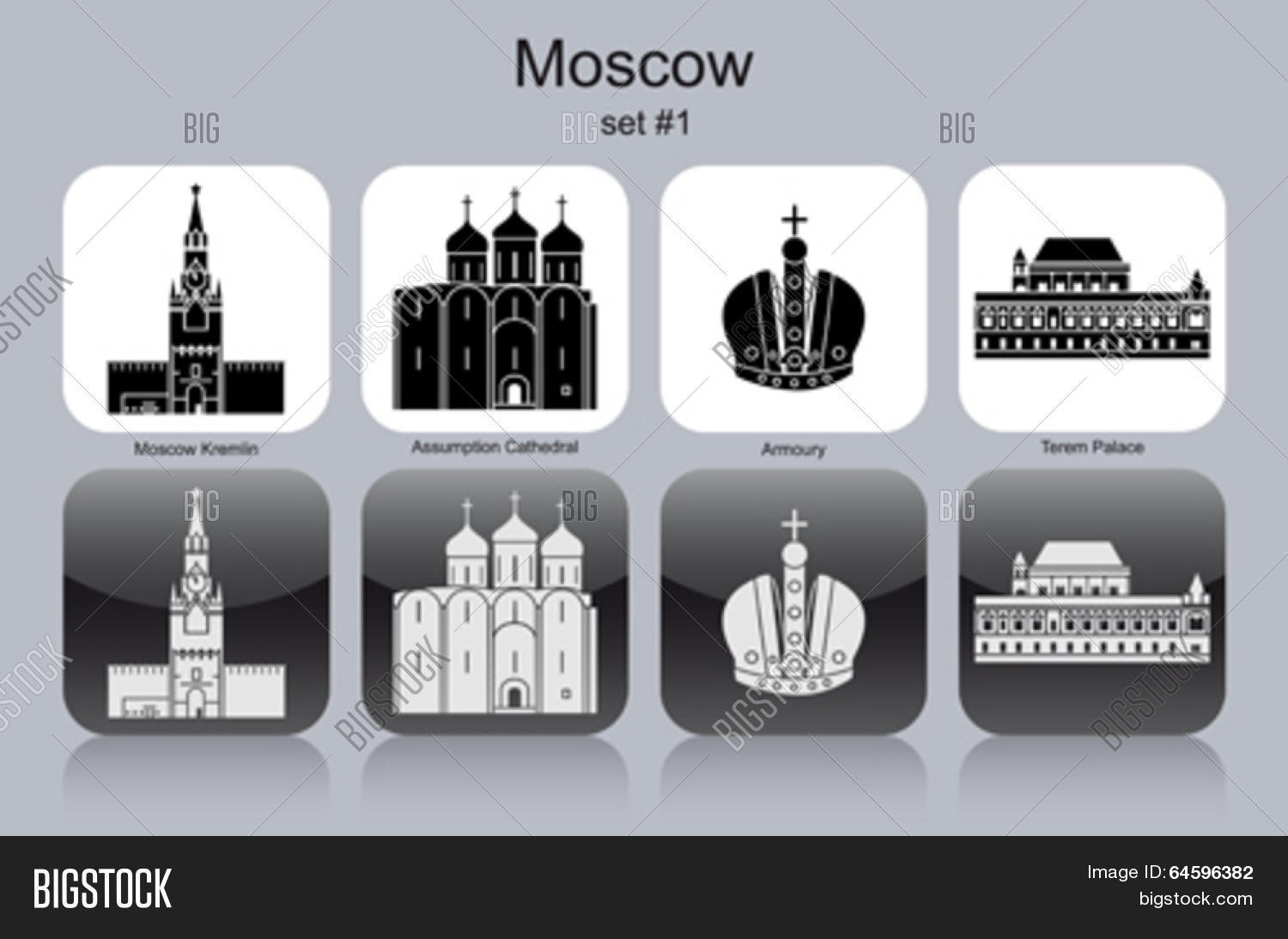 Landmarks Moscow. Set Vector & Photo (Free Trial) | Bigstock