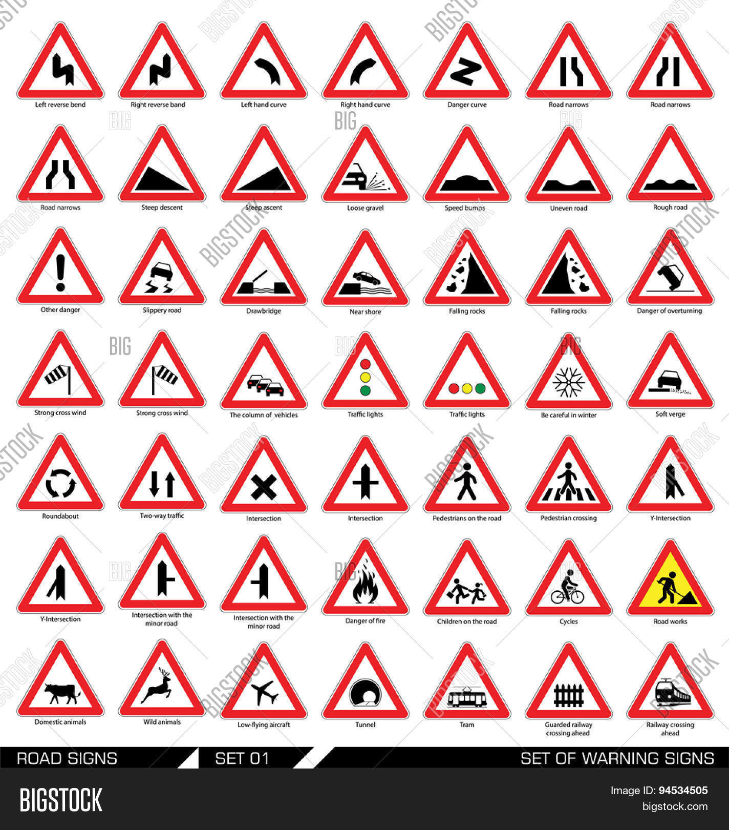 Set Road Signs. Vector & Photo (Free Trial) | Bigstock
