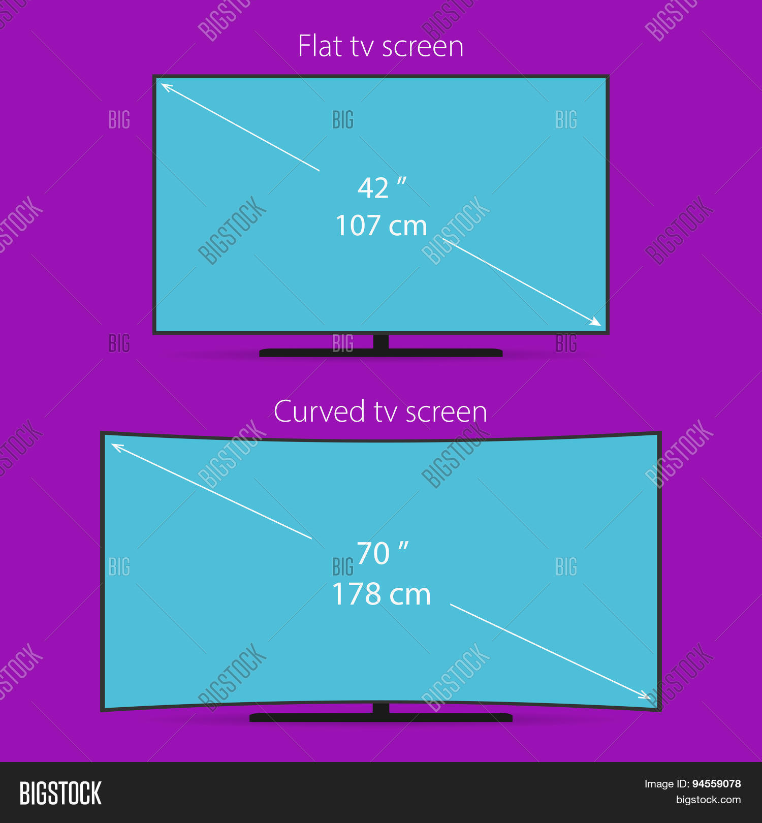 Two Types Tv Screen Vector & Photo (Free Trial) | Bigstock