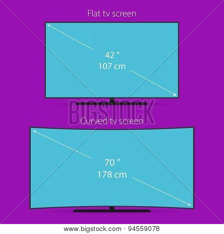 Two Types Tv Screen Vector & Photo (Free Trial) | Bigstock