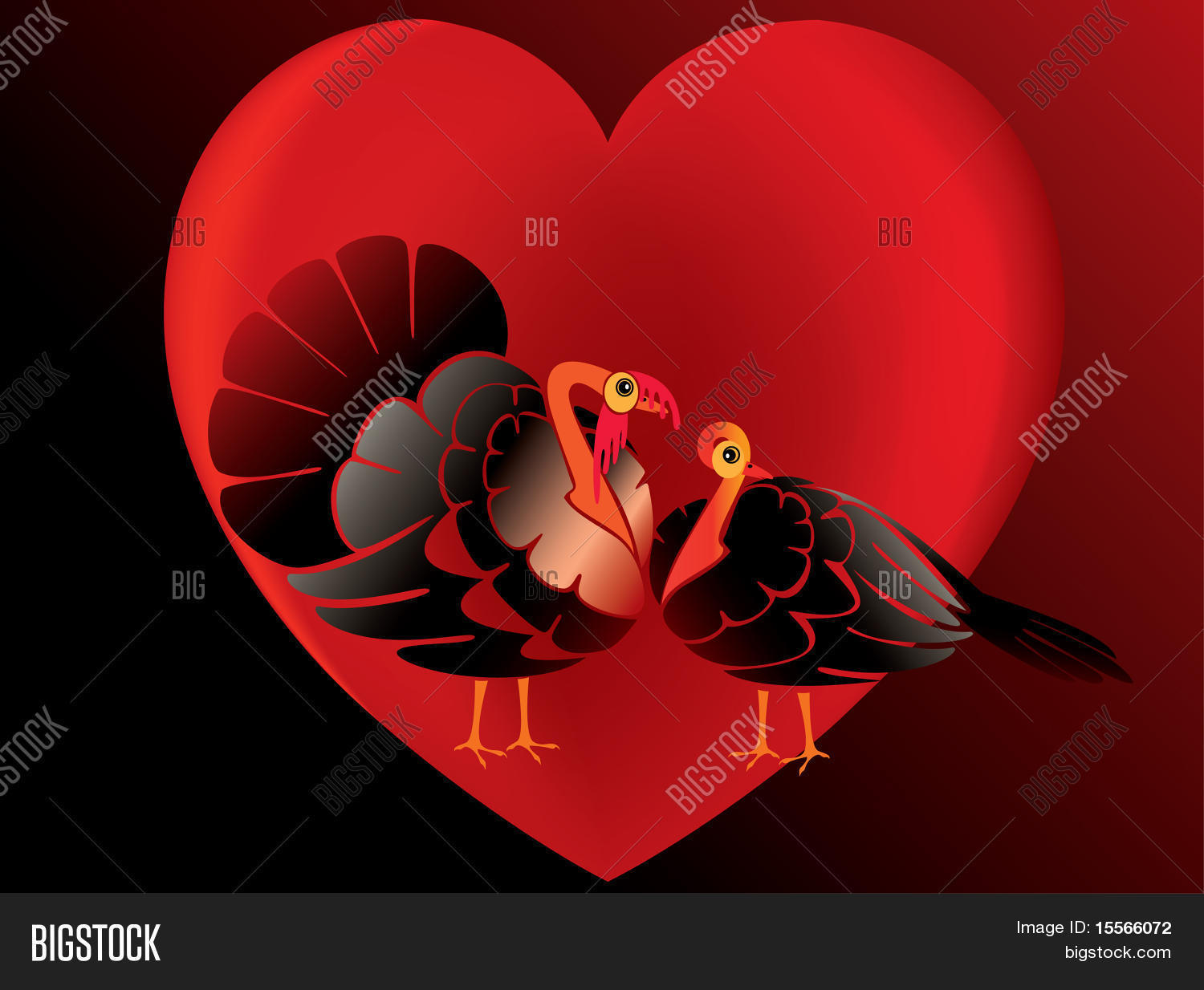 Couple Turkeys Love Vector & Photo (Free Trial) | Bigstock
