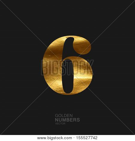 Golden Number 6. Vector & Photo (Free Trial) | Bigstock