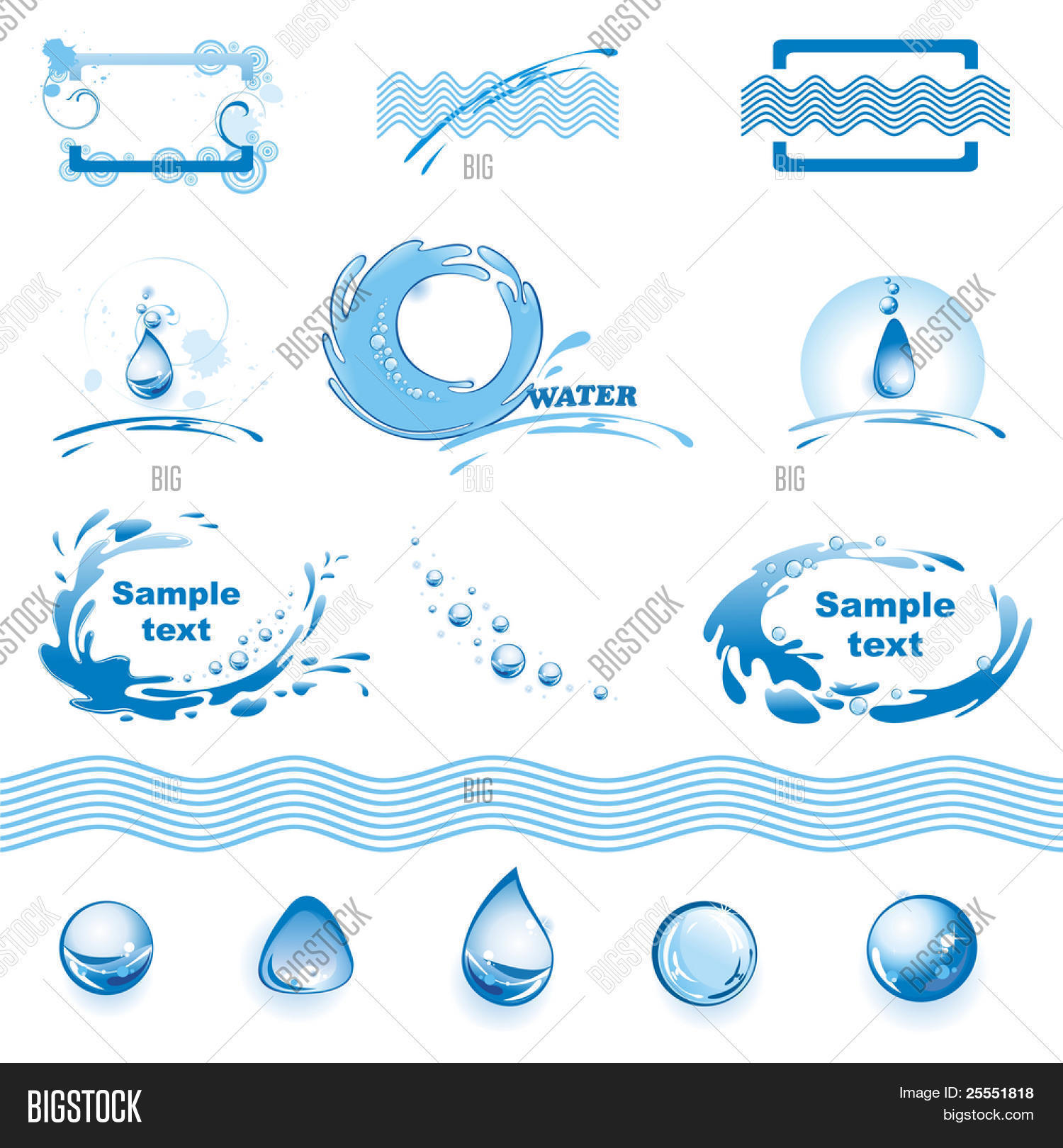 Set Water Design Vector & Photo (Free Trial) | Bigstock
