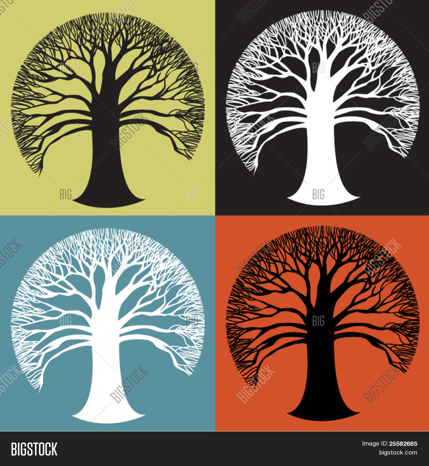 Wide Round Tree Icon Vector & Photo (Free Trial) | Bigstock