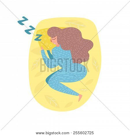 Woman Sleeping Bed Vector & Photo (Free Trial) | Bigstock