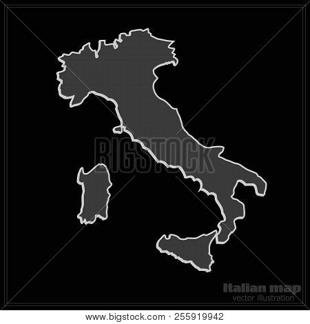 Map Italy. Black Vector & Photo (Free Trial) | Bigstock