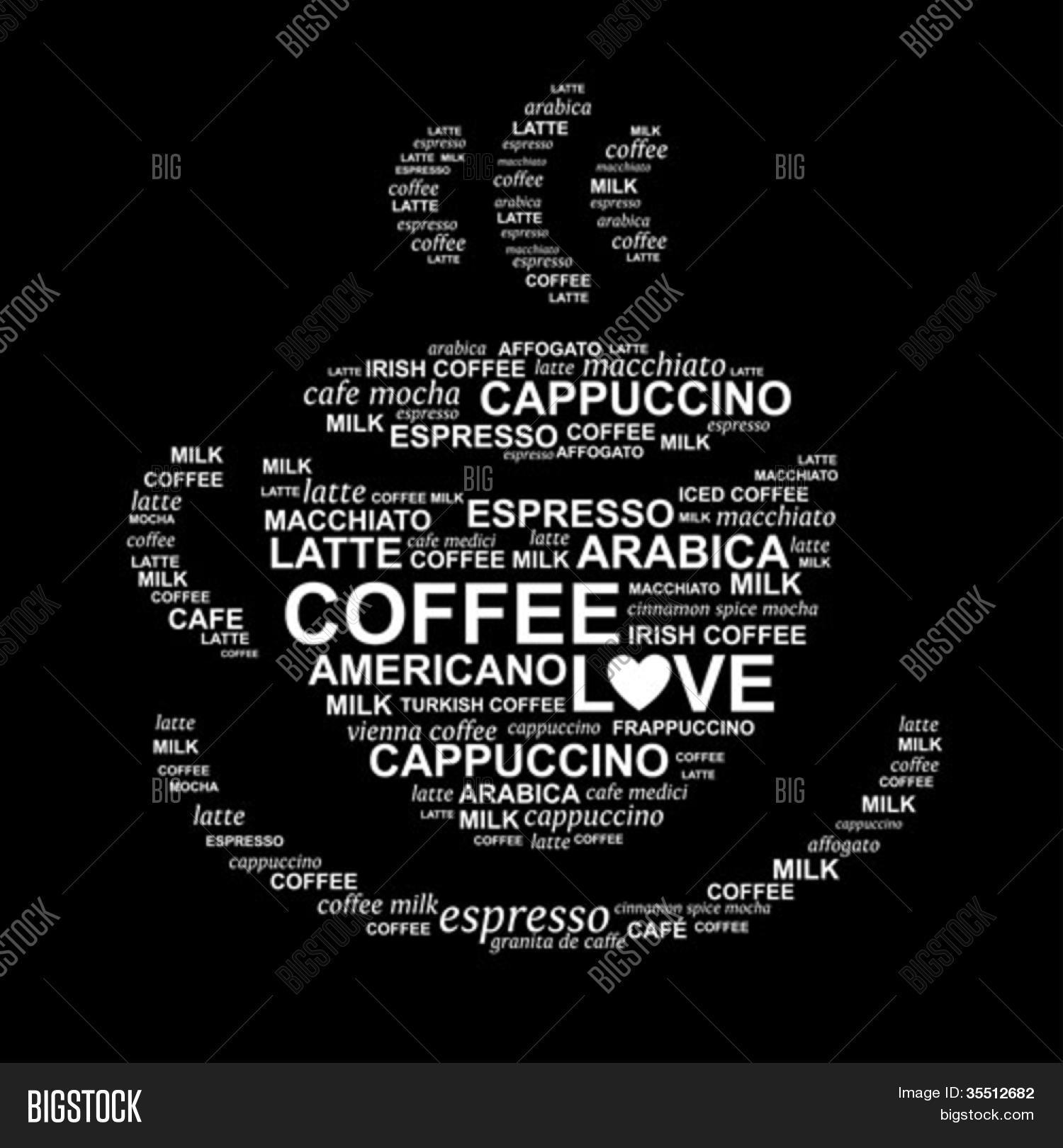 Coffee Cup Words - Vector & Photo (Free Trial) | Bigstock