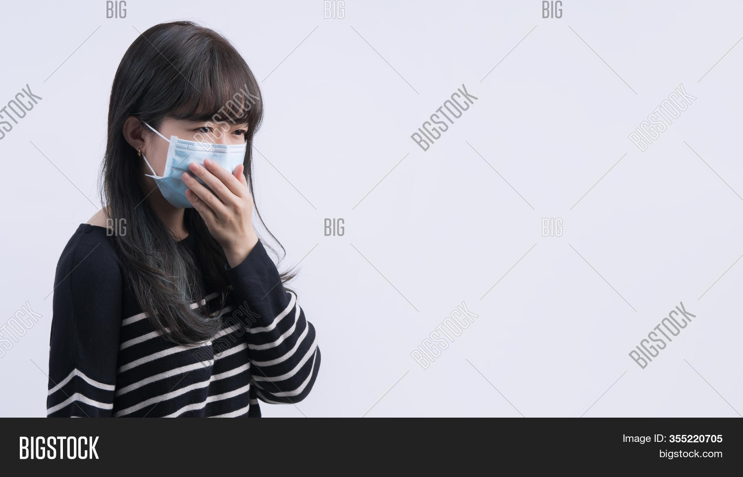 Woman Coughing Mask - Image & Photo (Free Trial) | Bigstock