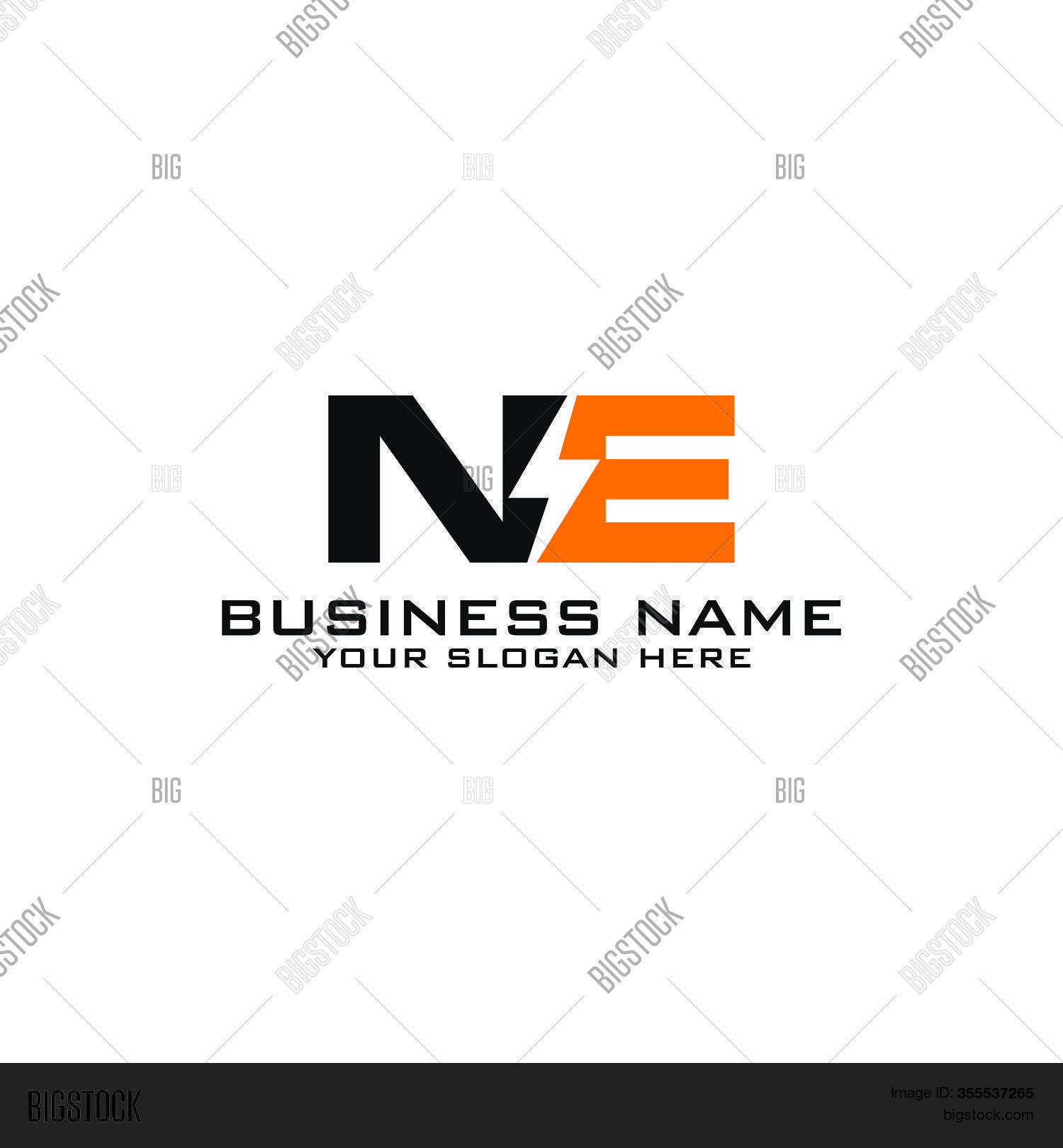 Ne Initial Logo Vector & Photo (Free Trial) | Bigstock
