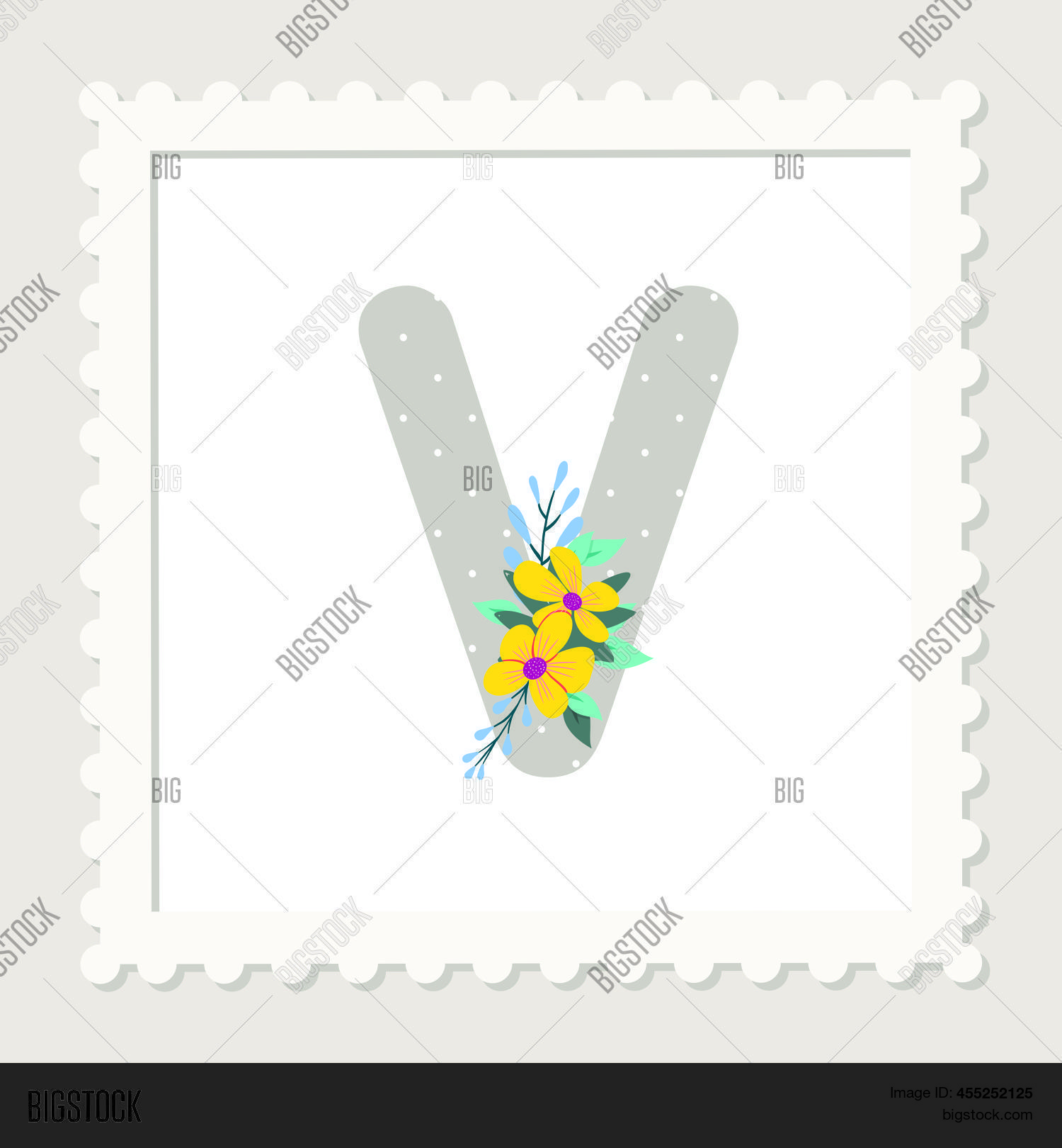 Letter V Flowers. Vector & Photo (Free Trial) | Bigstock