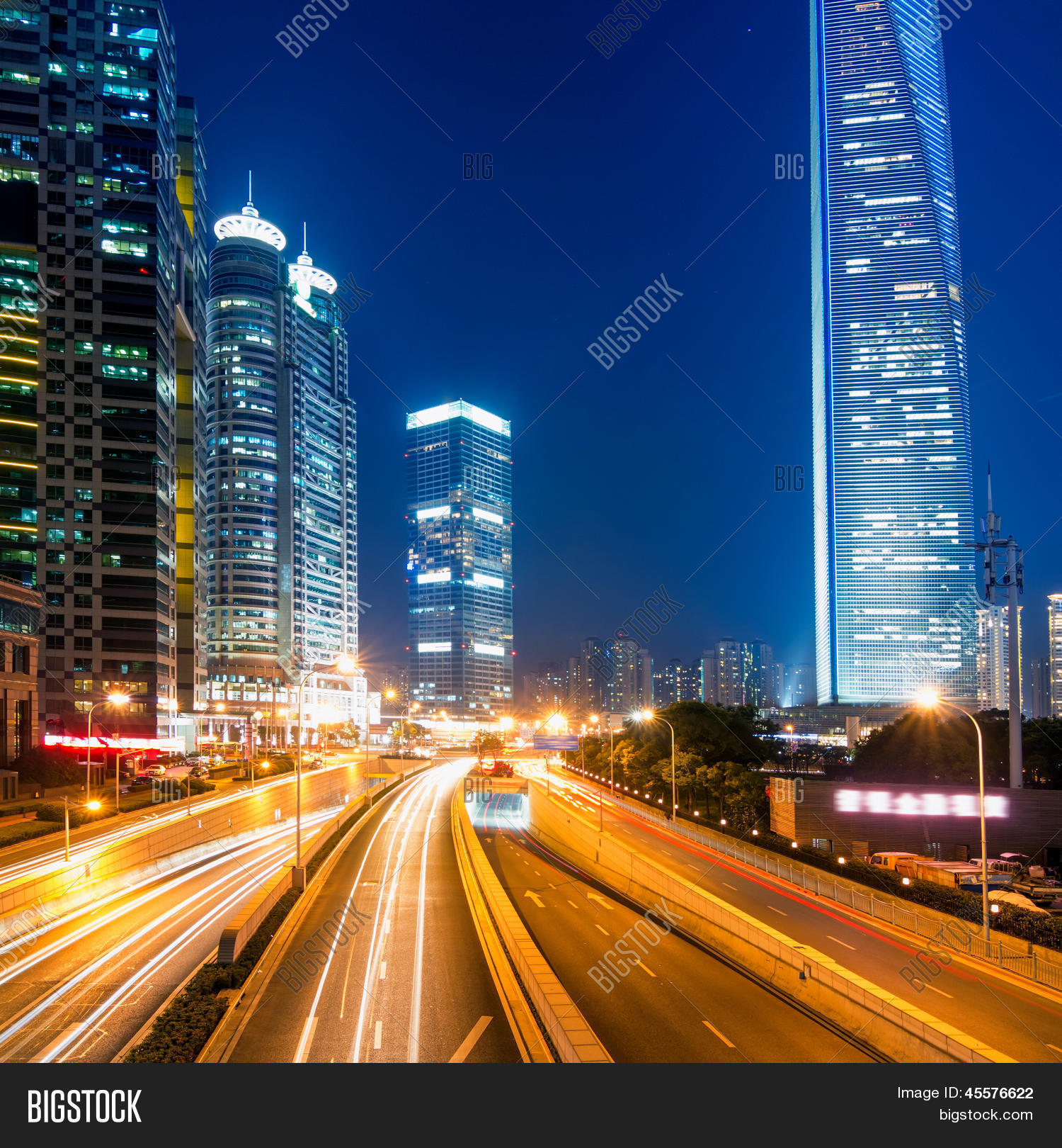 Light Trails On Street Image & Photo (Free Trial) | Bigstock