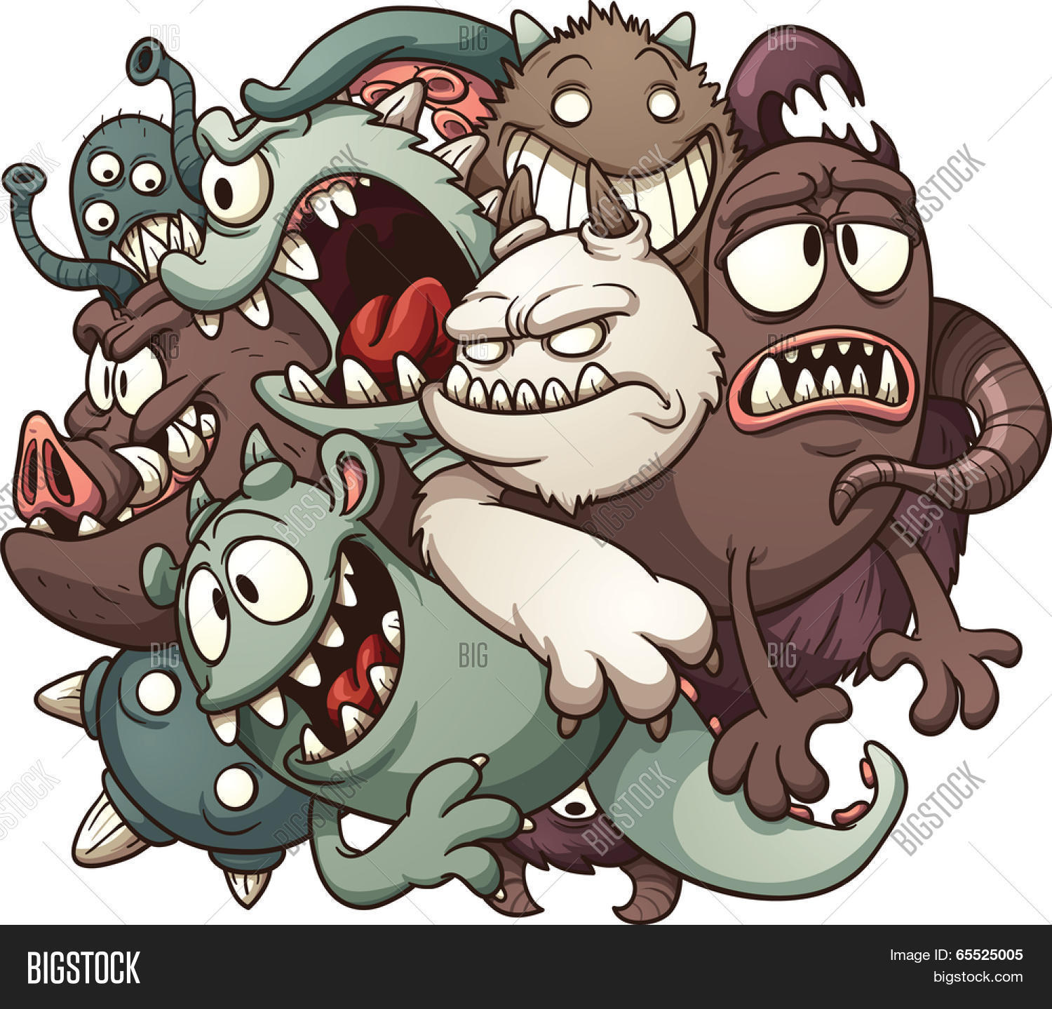 Cartoon Monsters. Vector & Photo (Free Trial) | Bigstock