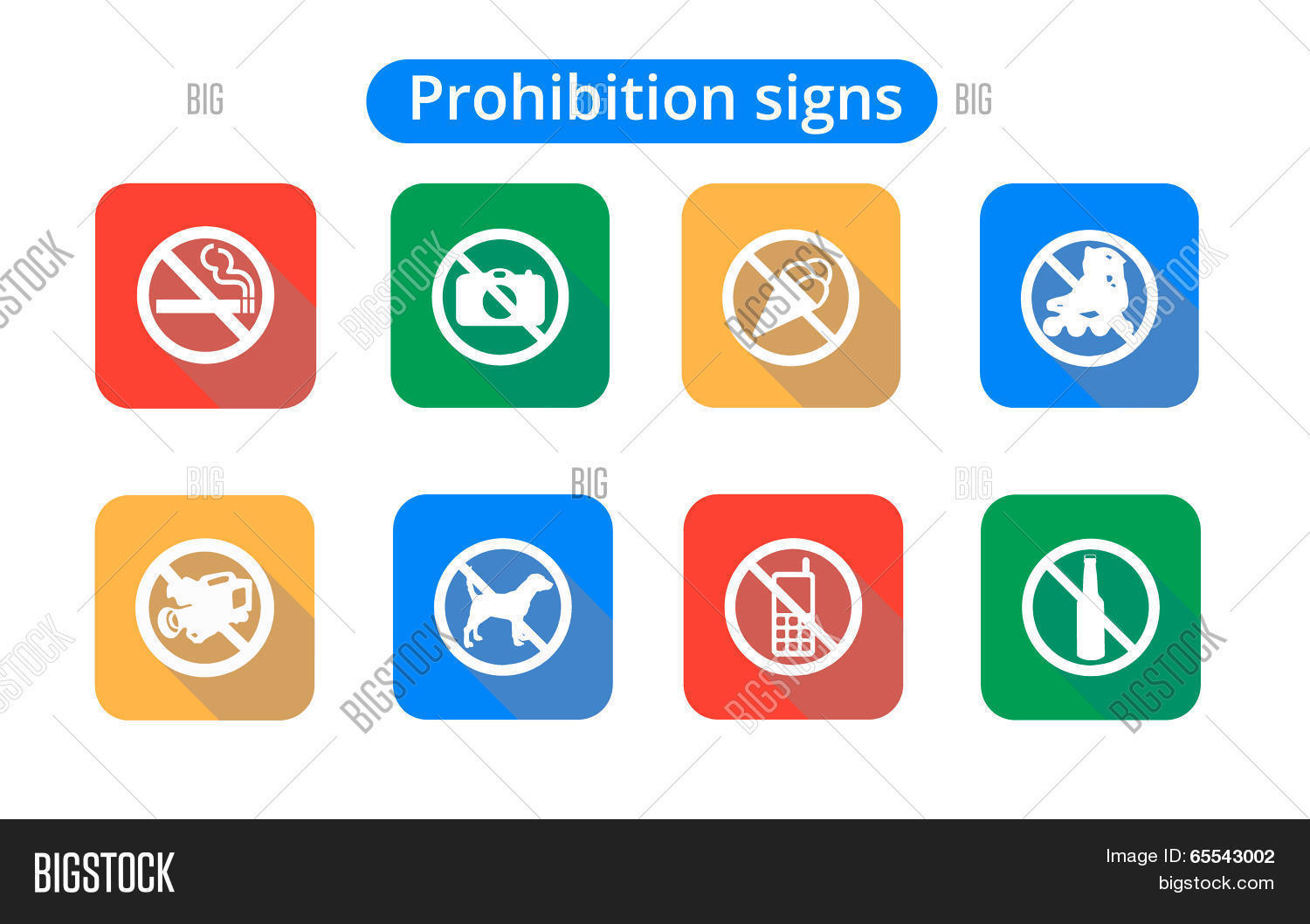 Set Prohibited Signs Vector & Photo (Free Trial) | Bigstock