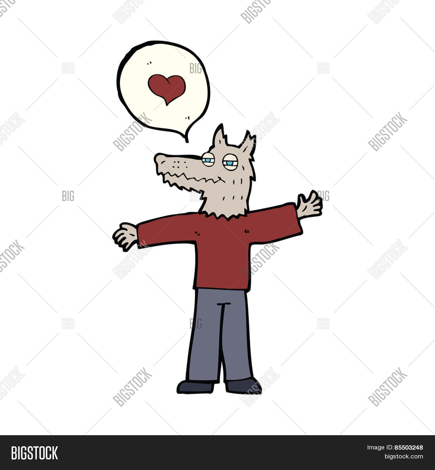 Cartoon Werewolf Love Vector & Photo (Free Trial) | Bigstock