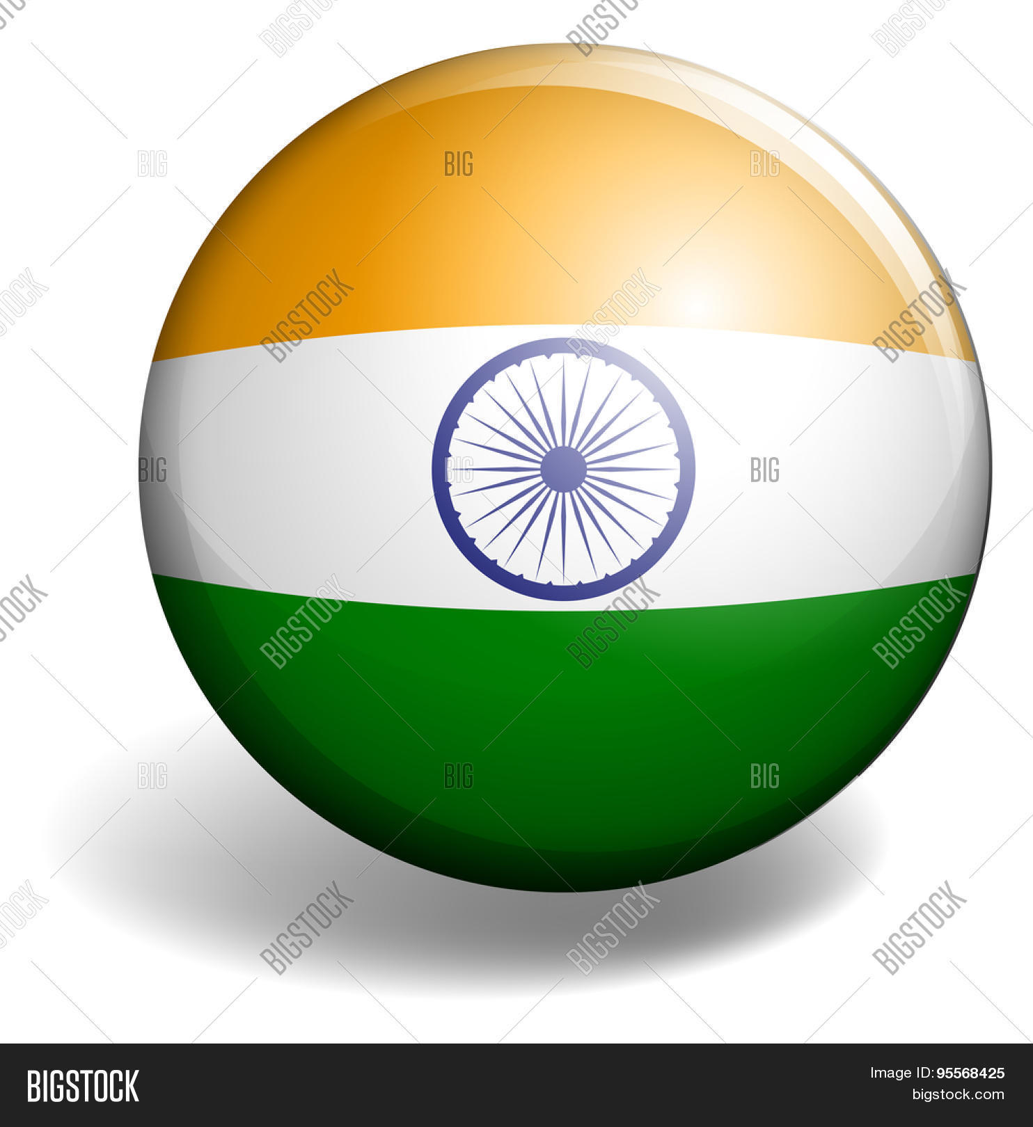 India Flag On Round Vector & Photo (Free Trial) | Bigstock