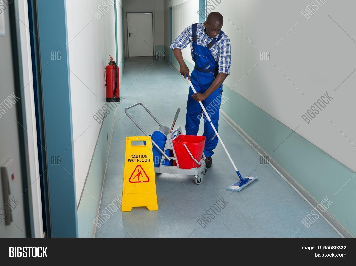 Male Janitor Cleaning Image & Photo (Free Trial) | Bigstock