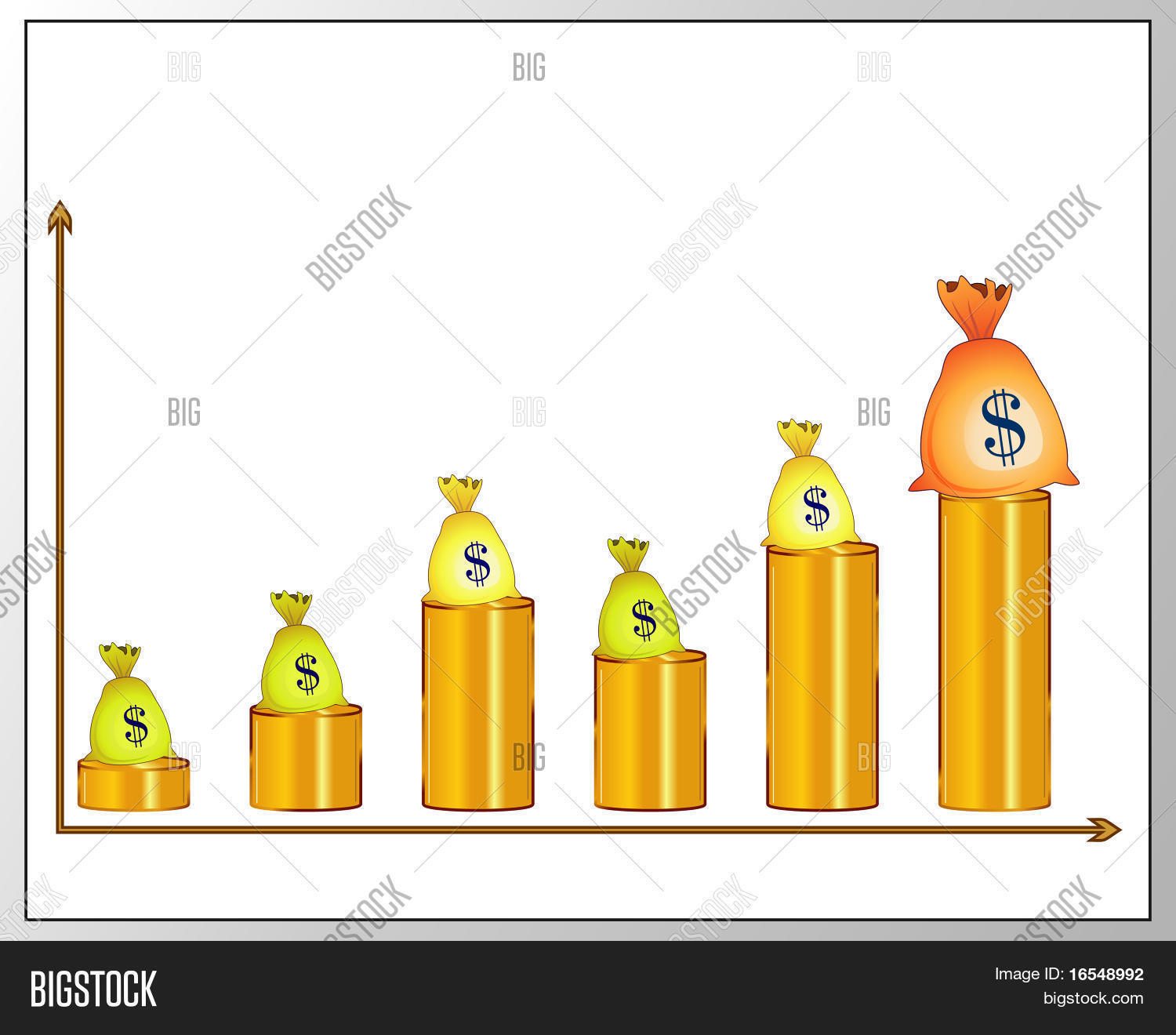 Money Bags Graph Vector & Photo (Free Trial) | Bigstock