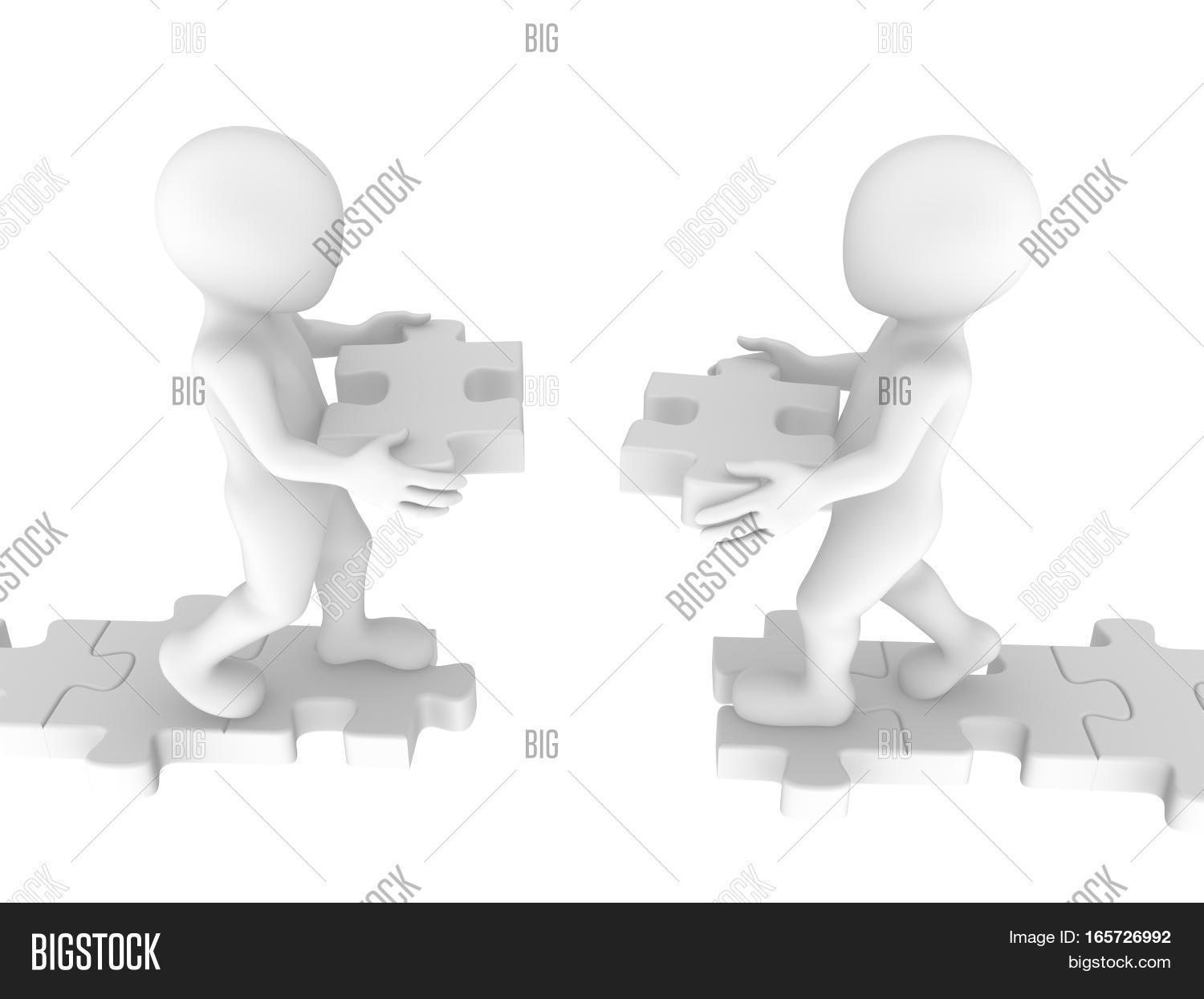 3D People Build Bridge Image & Photo (Free Trial) | Bigstock