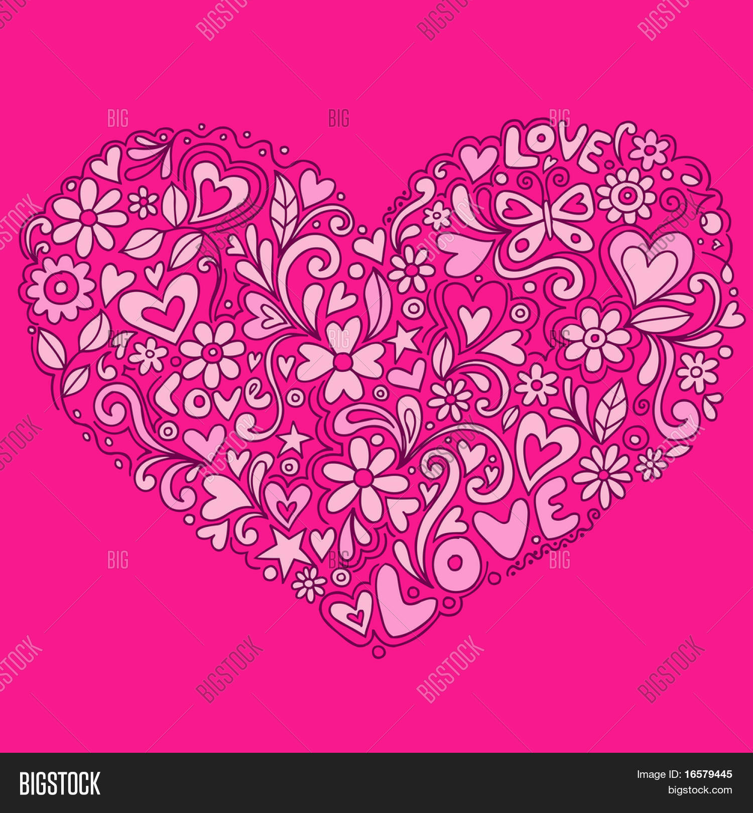Cute Doodle Heart Vector & Photo (Free Trial) | Bigstock