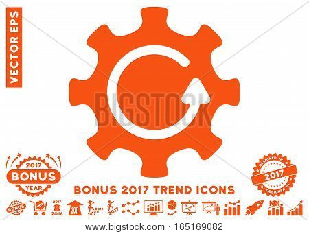 Orange Cog Rotation Vector & Photo (Free Trial) | Bigstock