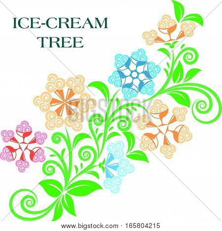 Ice-cream Tree Green Vector & Photo (Free Trial) | Bigstock