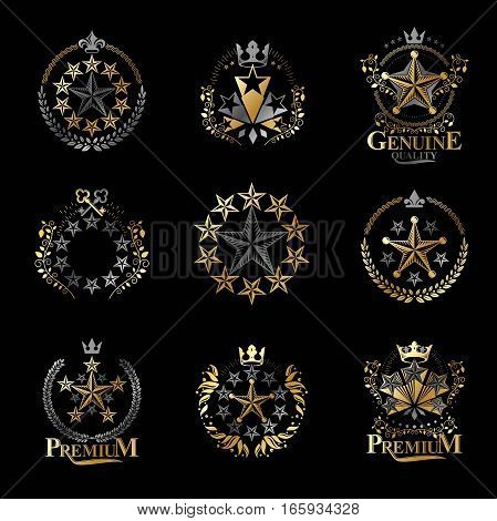 Stars Emblems Set. Vector & Photo (Free Trial) | Bigstock