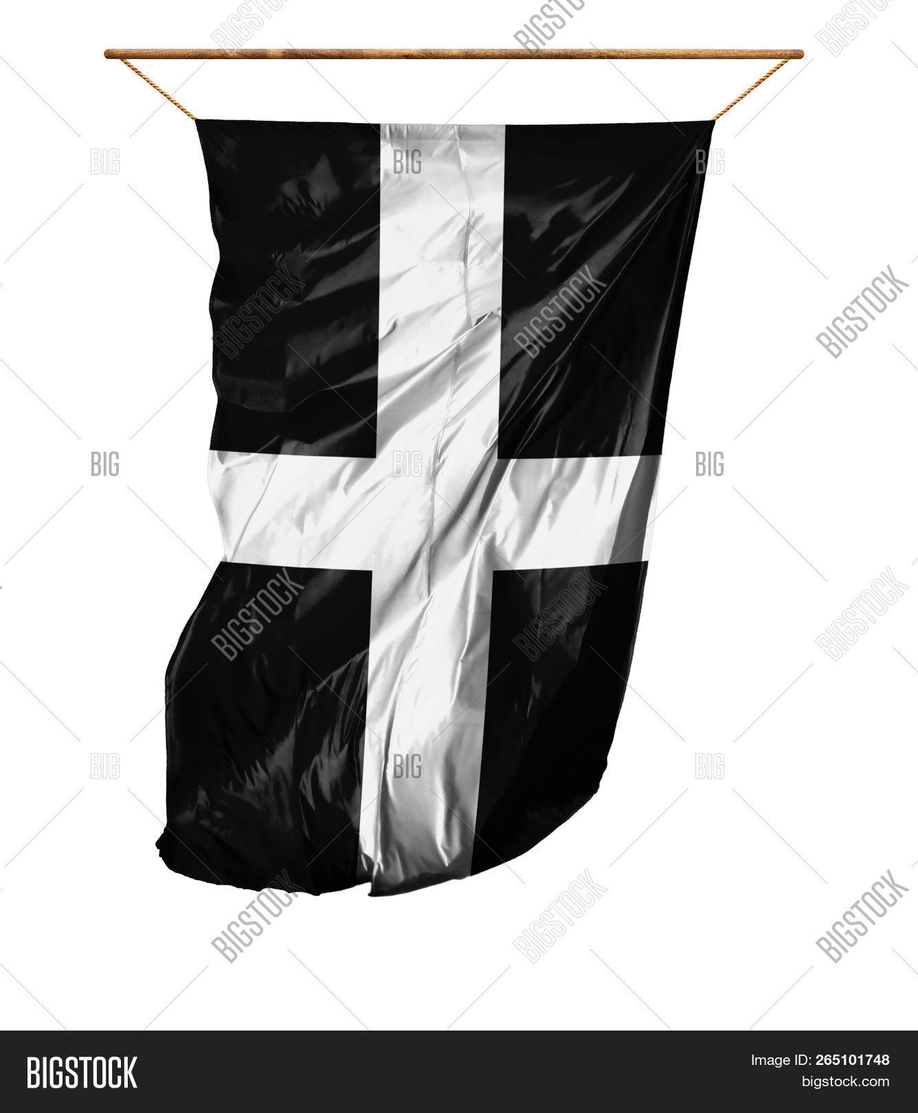 Flag St Piran.isolated Image & Photo (Free Trial) | Bigstock