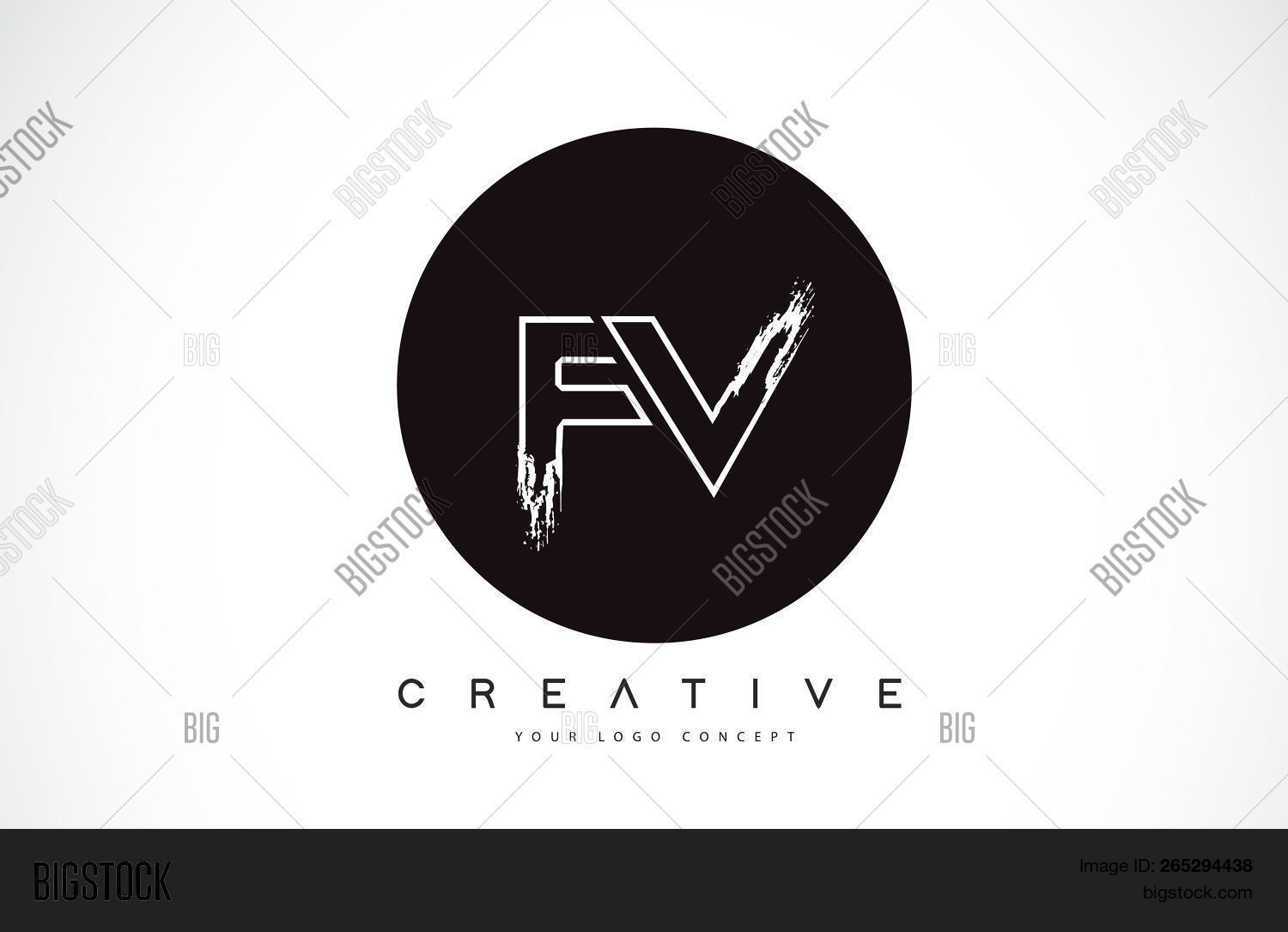 Fv Modern Leter Logo Vector & Photo (Free Trial) | Bigstock