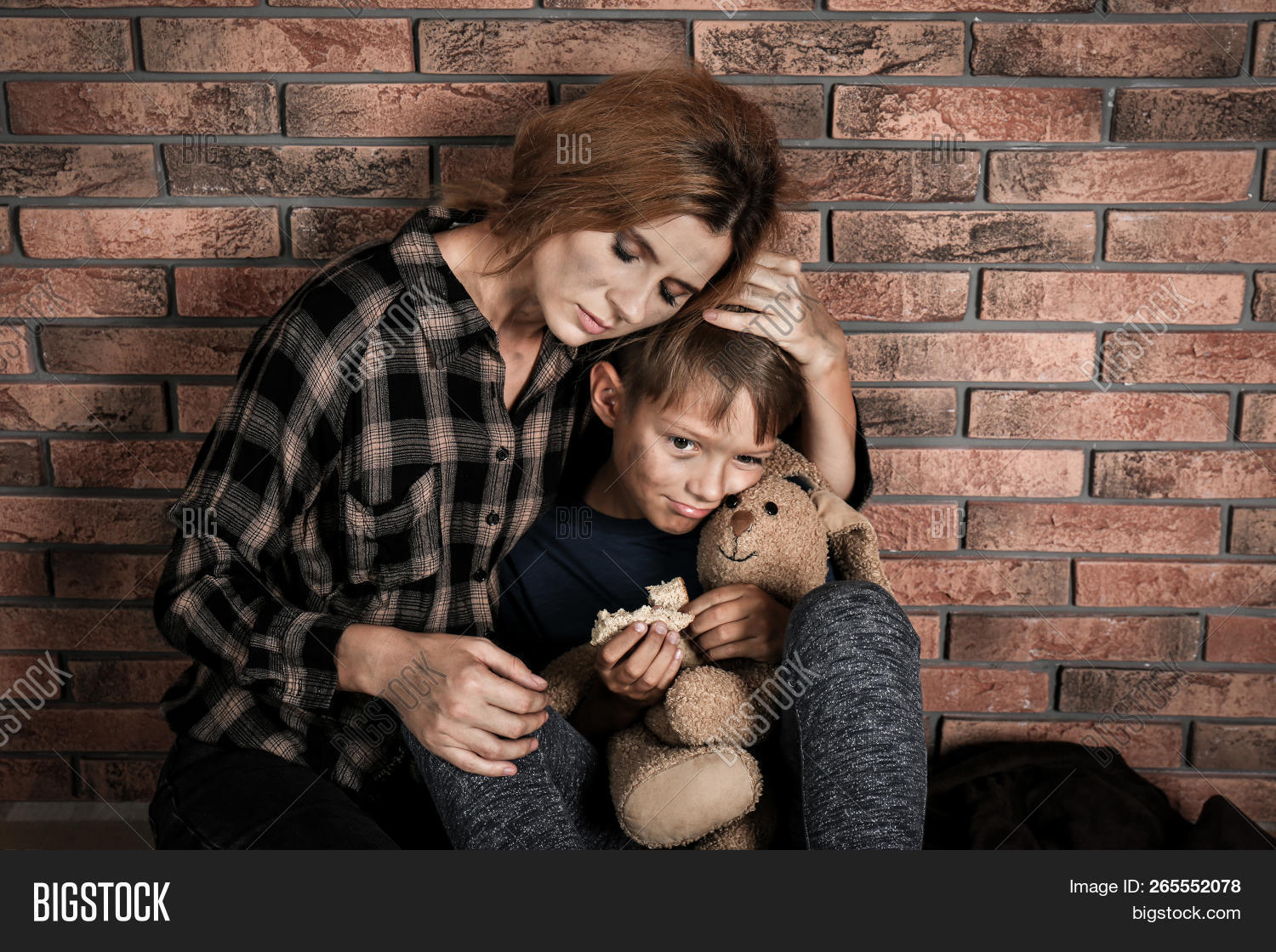 Poor Woman Hugging Her Image & Photo (Free Trial) | Bigstock