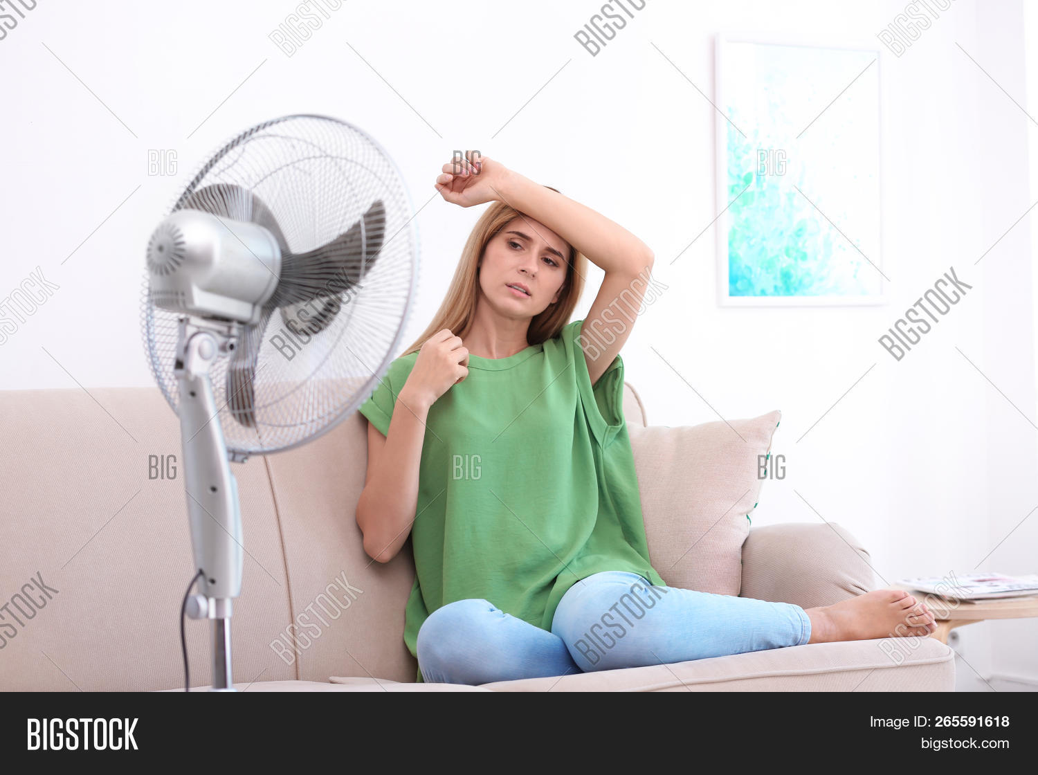 Woman Suffering Heat Image & Photo (Free Trial) | Bigstock