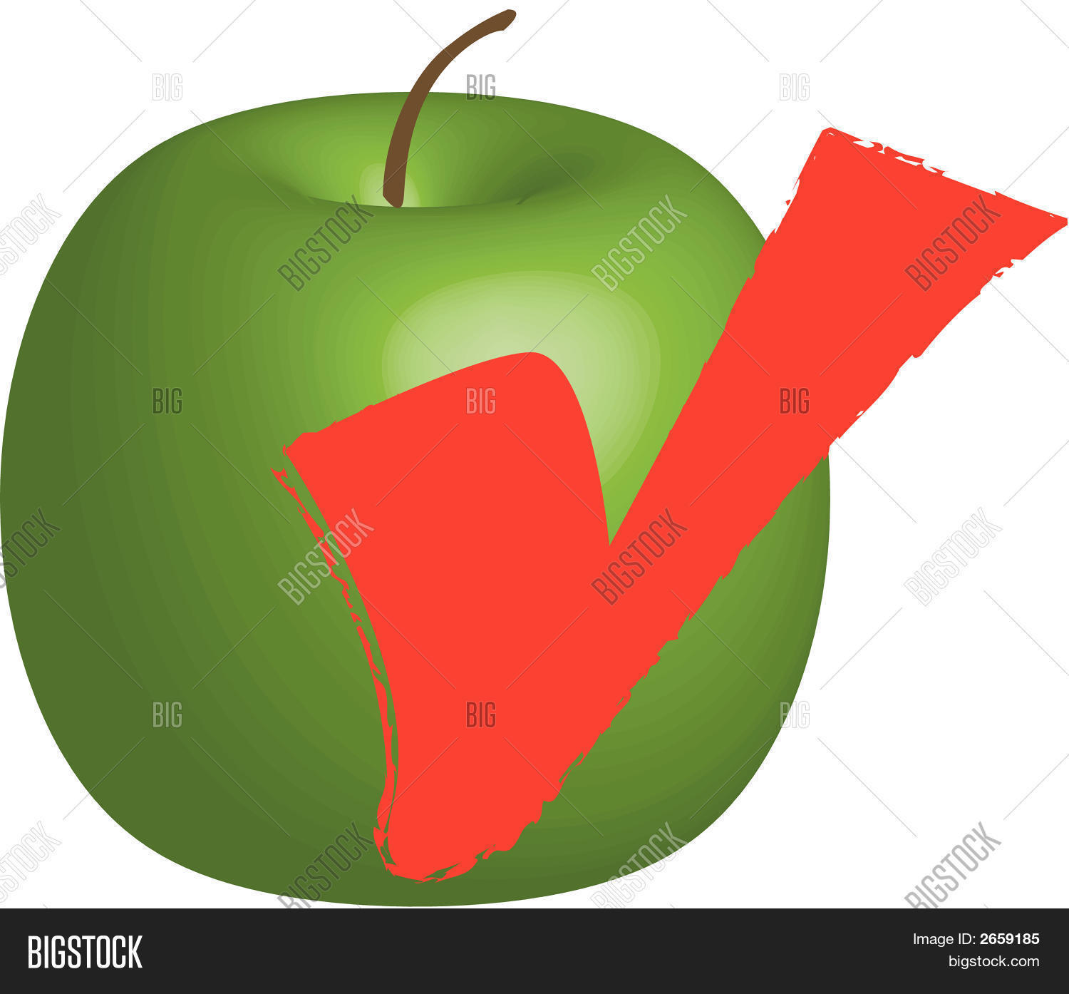 Apple W Check Mark 3D Vector & Photo (Free Trial) | Bigstock