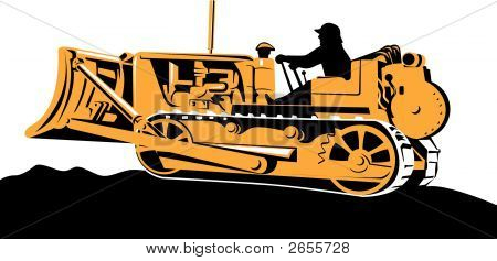 Bulldozer Side View Vector & Photo (Free Trial) | Bigstock
