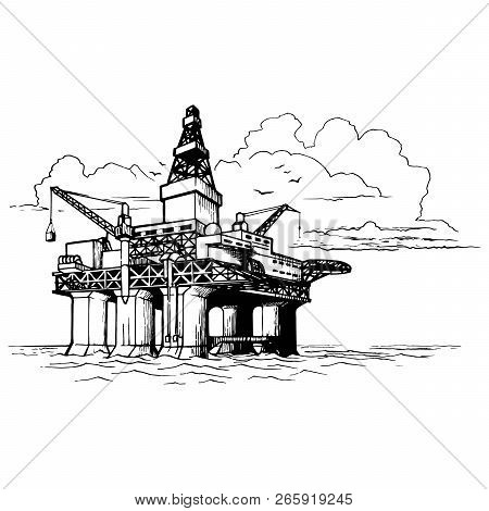 Offshore Oil Drilling Vector & Photo (Free Trial) | Bigstock