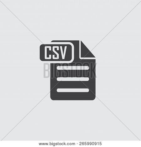 Csv Icon Black On Vector & Photo (Free Trial) | Bigstock