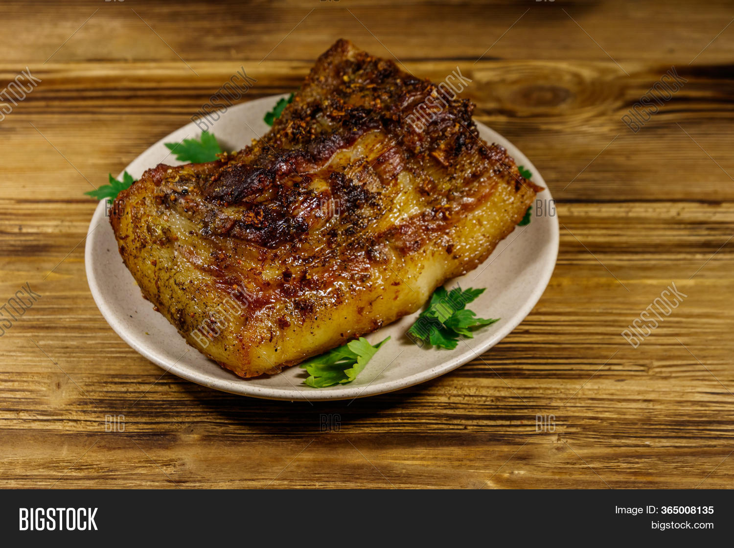 Baked Pork Belly Plate Image & Photo (Free Trial) | Bigstock